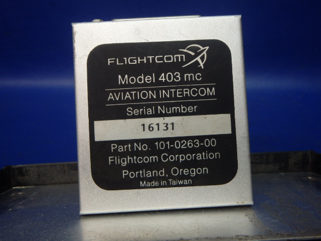 Flightcom 101-0263-00 403MC PANEL MOUNT INTERCOM