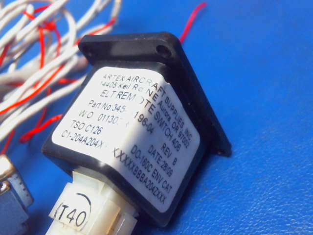 ARTEX 345-6196-04 Switch-ELT Remote(406) w/ Wires