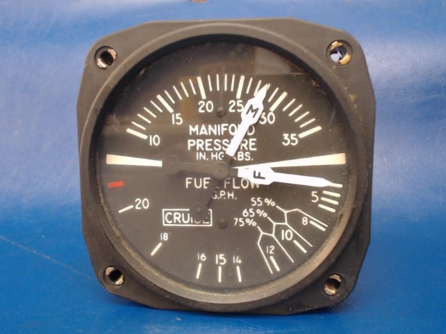 United Inst PMF-41-11 Manifold Pressure and Fuel Flow Gauge