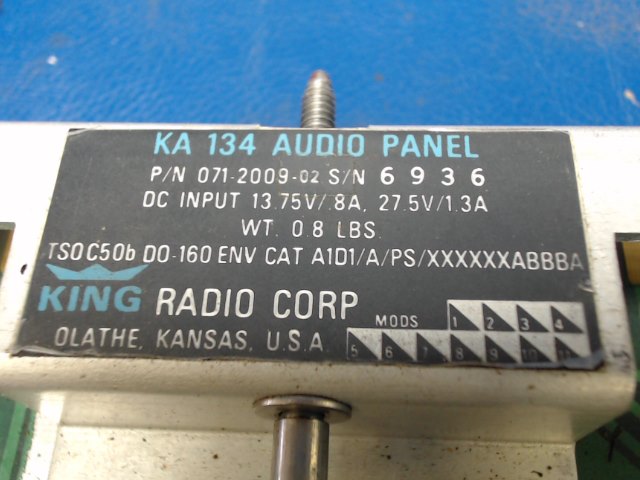 Bendix King 071-2009-02 KA 134 AUDIO PANEL