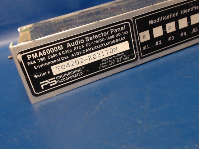 PS Engineering PMA6000M AUDIO SELECTOR PANEL MODEL PMA6000M
