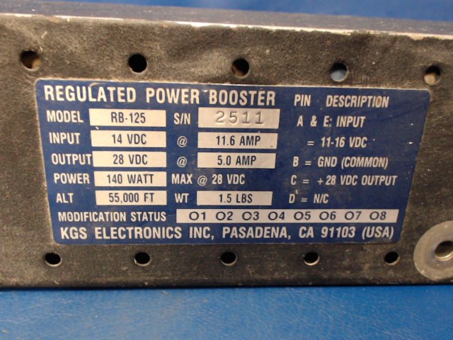 KGS ELECTRONICS AS-IS REGULATED POWER BOOSTER (CONDITION UNKNOWN)