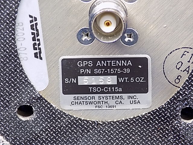 SENSOR SYSTEMS S67-1575-39 GPS ANTENNA