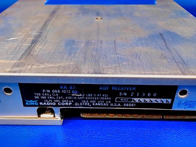 Bendix King 066-1072-00 ADF RECEIVER KR-87