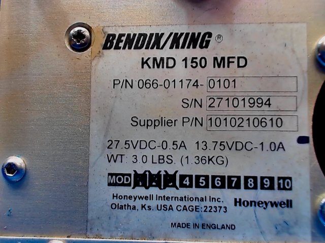 Bendix King 066-01174-0101 KMD 150 MFD Multifunction Display/GPS 066 ...