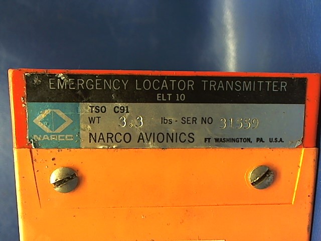 Narco ELT 10 ELT - Emergency Location Transmitter Mount & Antenna (INOP)