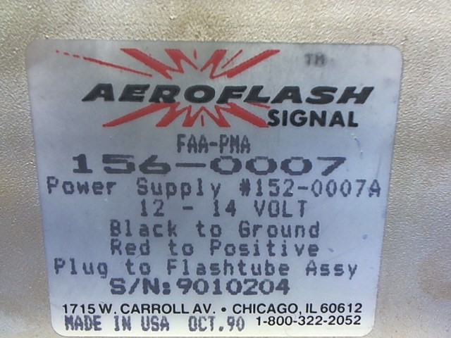 Aeroflash 156-0007 Power Supply - Strobe Light 12-14 V INOP