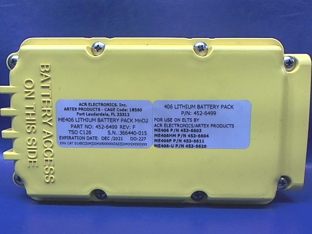 ARTEX 453-6603 ELT (Model ME406) w/ Tray Antenna and Buzzer