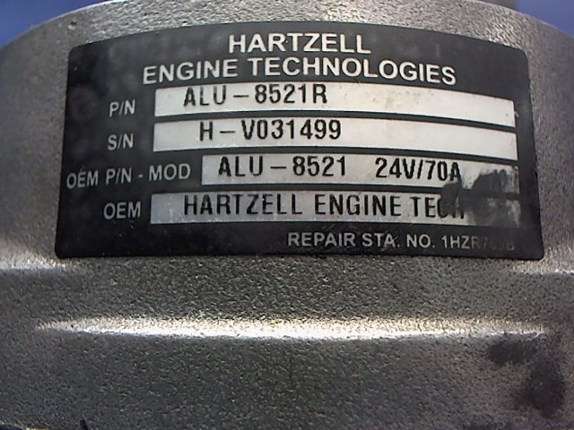 Hartzell ALU-8521R ALTERNATOR. - 24V 70A