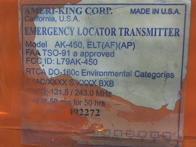 AMERI-KING AK-450 Emergency Locator Transmitter ELT (CORE)