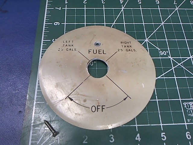 Piper 63832-00 Plate-Fuel Selector