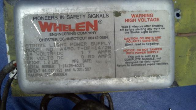Whelen A490 T-DF-14/28 Power Supply - Flashing Beacon 14/28V