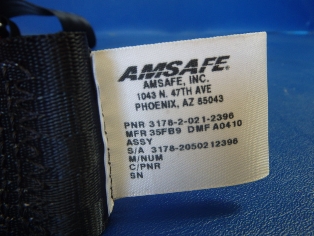 AMSAFE 3178-2-021-2396 SEATBELT- SAFETY RESTRAINT SYSTEM-LH AND RH