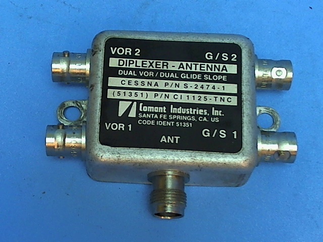 Comant CI-1125-TNC DIPLEXER DUAL VOR/DUAL GLIDE SLOPE/ ANT TSO CI 1125