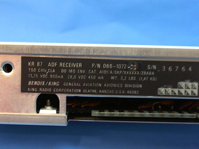 Bendix King 066-1072-00 ADF RECEIVER KR-87