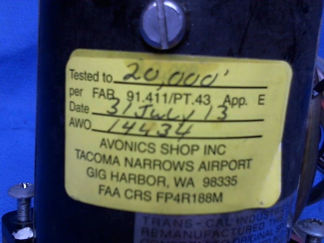 Trans-Cal Ind D120-P2-T Automatic Pressure Altitude Digitizer (Encoder ...