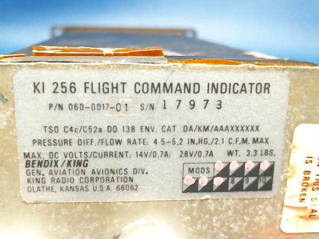 Bendix King 060-0017-01 KI 256 FLIGHT COMMAND INDICATOR