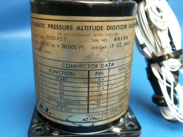 Trans-Cal Ind D120-P2-T T.C.I. Automatic Pressure Altitude Digitizer 14/28V