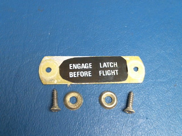 Piper 68555-05 PLACARD - Door Lock Engage Latch Before Flight