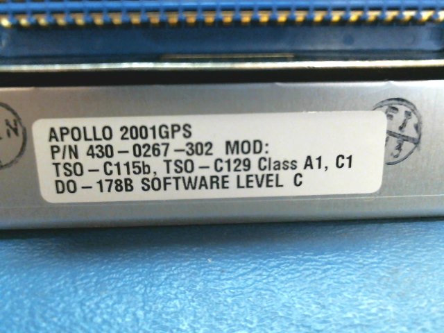 Apollo 430-0267-302 2001 GPS II MORROW w/Data Card & Tray
