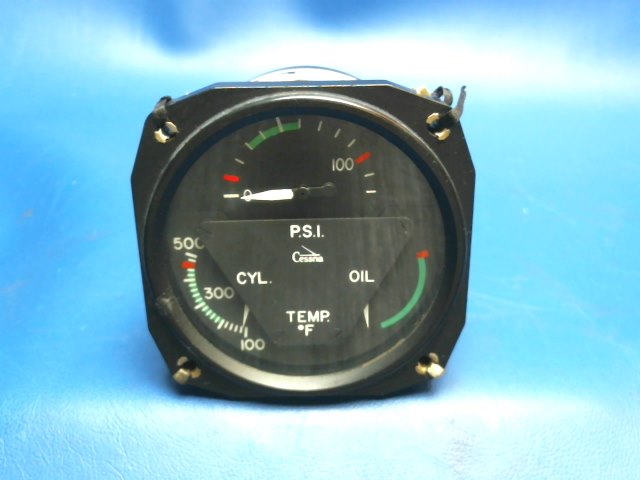Cessna C662019-0101 TRI GAGE - OIL PSI- CYL TEMP- OIL TEMP