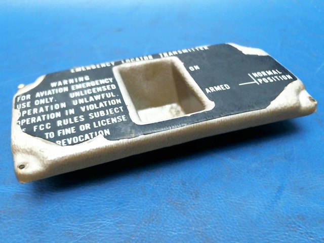 Piper . ELT-Plastic Switch Cover Placard Emergency Locator Transmitter