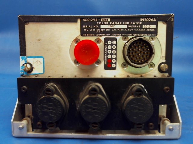 Bendix AS IS 4001294-2601 COLOR RADAR INDICATOR IN2026A (INOP)