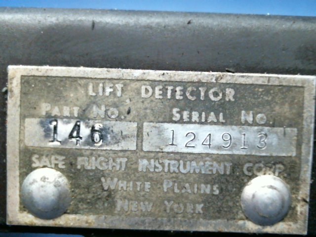 Safe Flight 146 DETECTOR-STALL LIFT Detector WARNING Heated