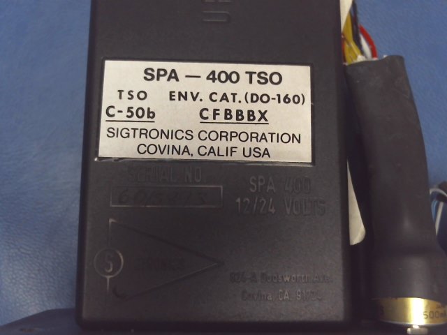 Sigtronics SPA-400 Intercom TSO 12/24 volts w/wiring and 4 jacks