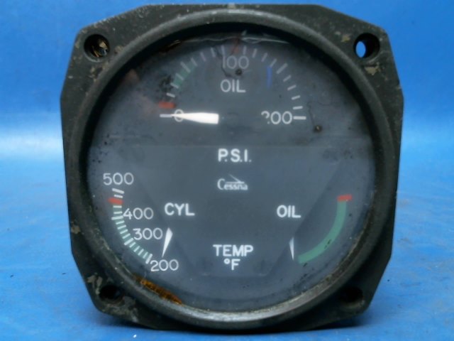 Cessna B329 3N1. Engine Gauge Oil Pressure Cyl & Oil Temp (Face ...